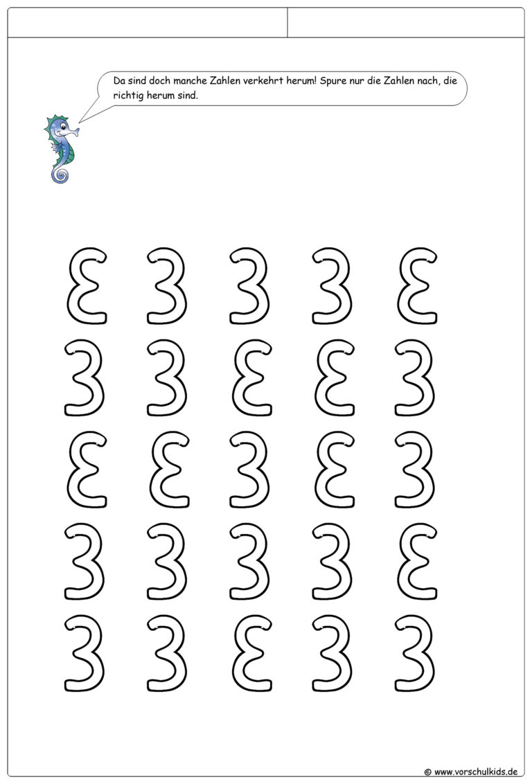 Zahlen - Vorschulkids - Kostenlose Arbeitsblätter und Ausmalbilder für ...